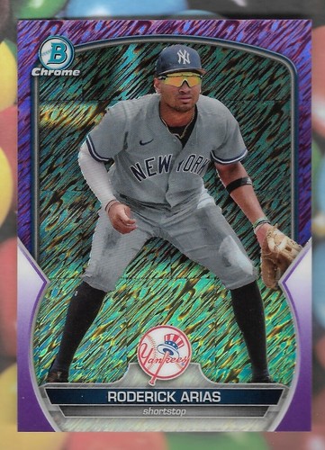 RODERICK ARIAS 2023 TOPPS BOWMAN PURPLE WAVE SP ROOKIE RC #'D /250 MLB ...