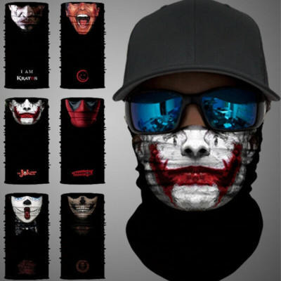 Skull Joker Clown UV Protection Face Mask Neck Gaiter Scarf Breathable ...