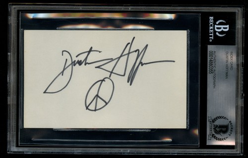 Dustin Hoffman signed autograph 3x5 card Actor The Graduate & Rain Man ...