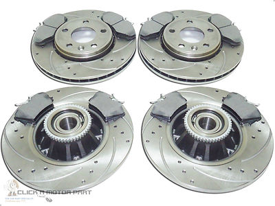 RENAULT TRAFIC 2001-2014 FRONT & REAR DRILLED GROOVED BRAKE DISCS ...
