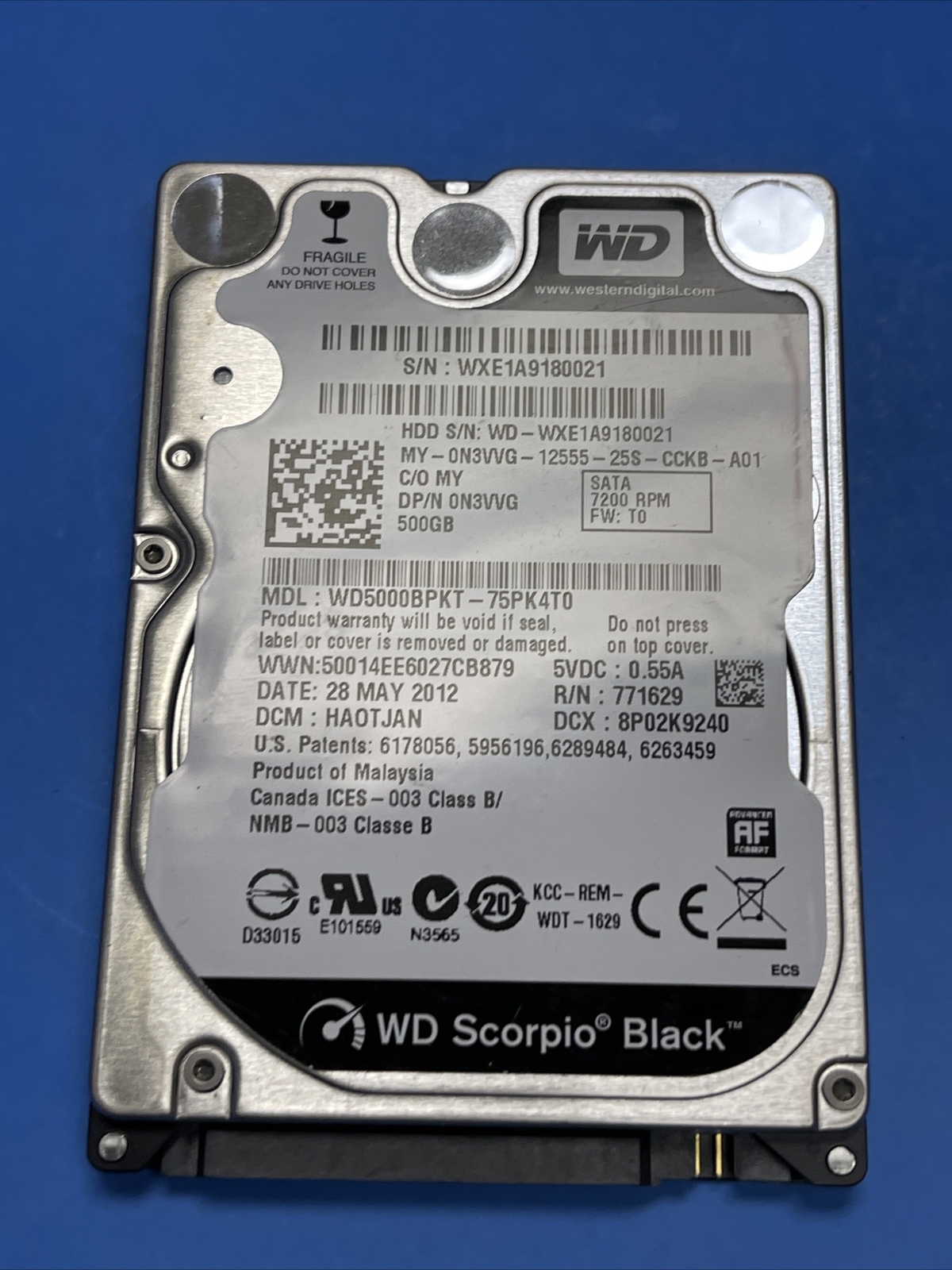 WD (WESTERN DIGITAL) 500 GB HARD DISK DRIVE WD5000BPKT-75PK4T0 | eBay