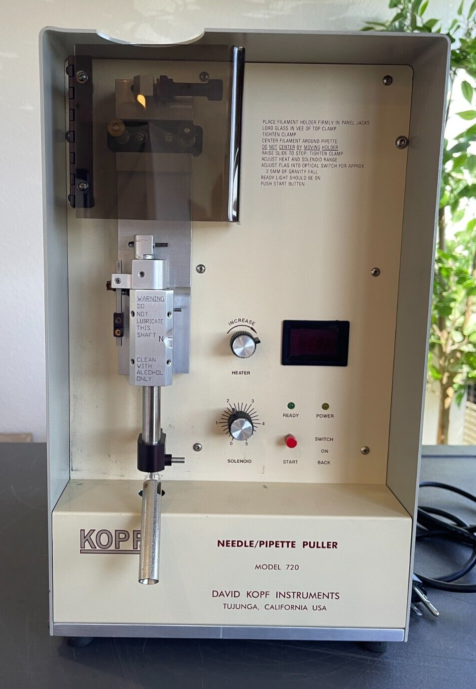 DAVID KOPF DKI 720 720C LAB SINGLE STAGE VERTICAL NEEDLE PIPETTE PULLER ...