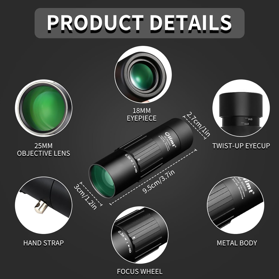 8X25 Monocular Telescope Mini Pocket Monocular Compact Monoculars for ...