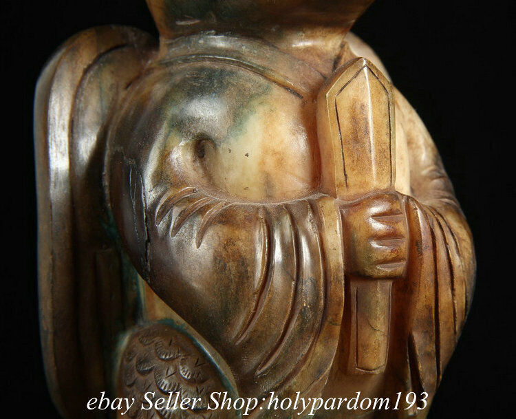 8.8" Antique Chinese Shang Dy Gao Gu Hetian Jade Nephrite Cattle Ox God ...