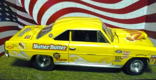 1/18 ( IBWB ) yellow 196 Chevy Nova , "Cookie Man" gasser , street ...