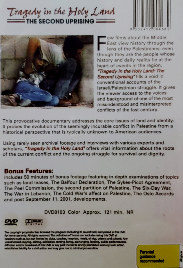 Tragedy in the Holy Land DVD Israel Palestine Documentary Conflict Rare ...