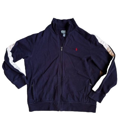 Vintage Polo Ralph Lauren Track Jacket XL Blue Pony Logo Navy White | eBay