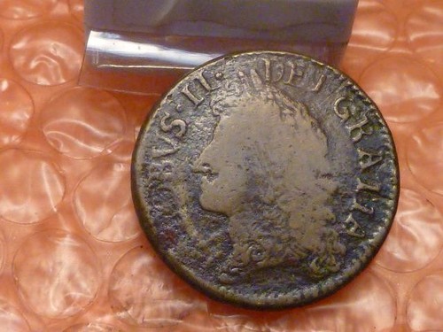 Original 1690 Ireland JAMES II "Gun Money" 30 PENCE Halfcrown Colonial ...