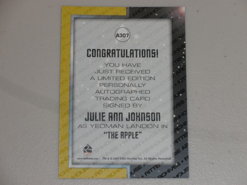 2019 Rittenhouse Archives Star Trek Autograph #A307 Julie Ann Johnson ...