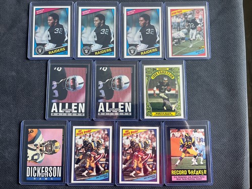 LOT OF (11) MARCUS ALLEN AND ERIC DICKERSON 1984, ‘85, 86’ TOPPS NFL ...