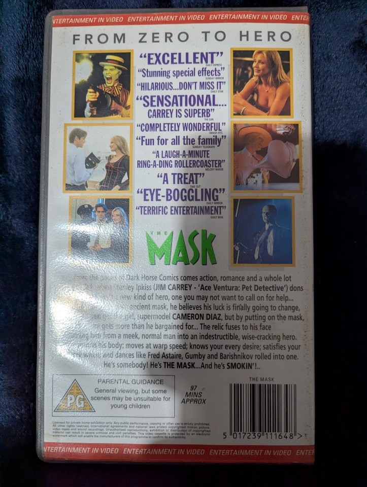 The Mask VHS Video Tape Starring Jim Carrey | eBay UK