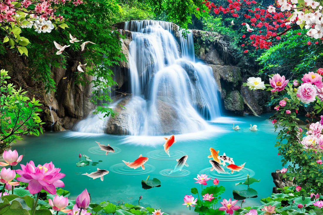Large Waterfall Motion Wall