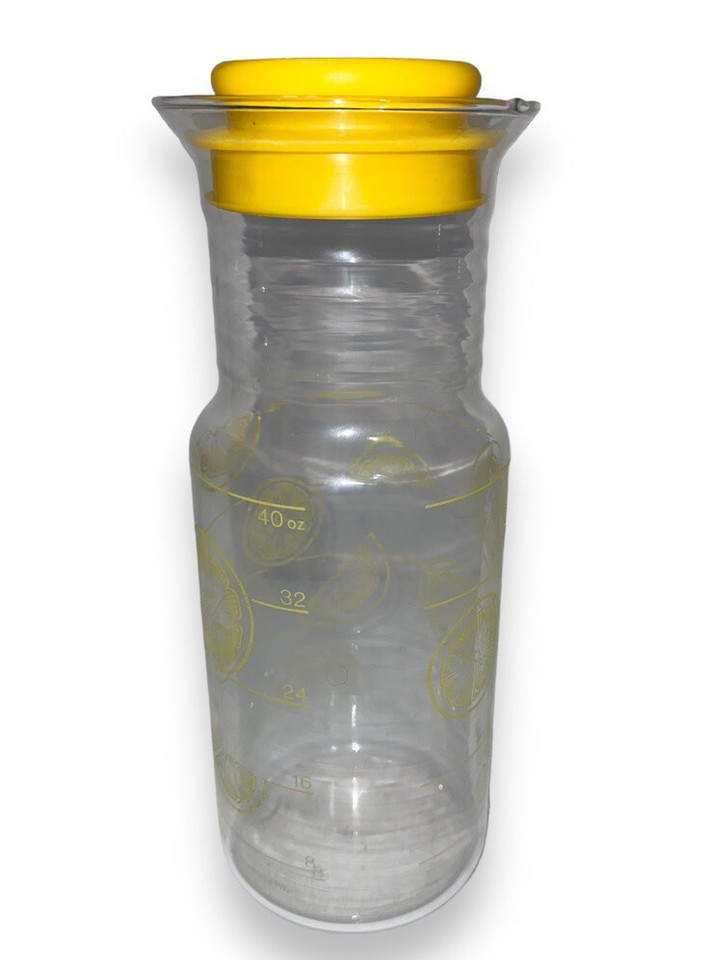 Vintage PYREX Corning Glass Juice Carafe Pitcher Lemons 1.5 QT 1.5 L ...
