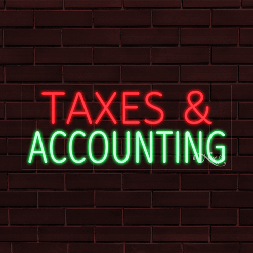 NEW "TAXES & ACCOUNTING" 30x12x1 INCH LED FLEX WINDOW/WALL INDOOR SIGN ...