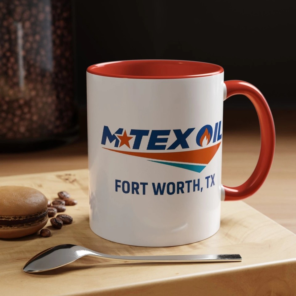 M-Tex Oil Fort Worth Tx Logo Mug Landman Accent Coffee Mug Billy Bob ...