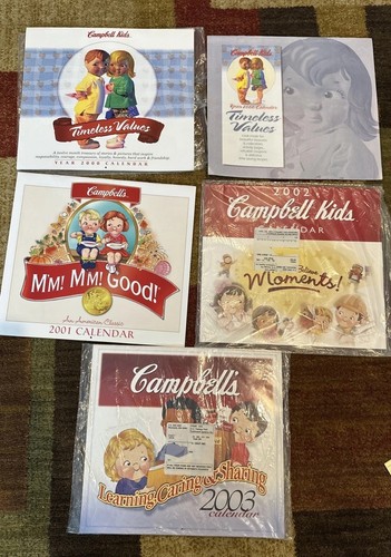 Campbells Soup Calendars, Lot Of 4, Vintage 2000 (with Bonus), 2001 ...