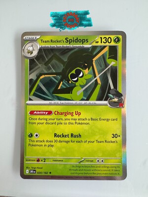 HOLO Pokemon Destined Rivals Team Rocket's Spidops 020 Card SET 2025 ...