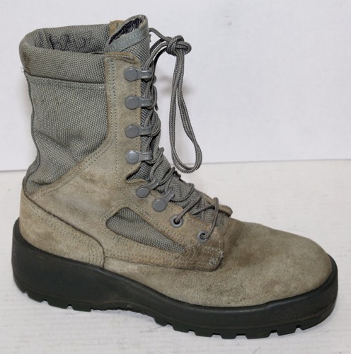 Wellco Air Force TW Leather Suede Green Vibram Military Boots Sz 5 W F ...