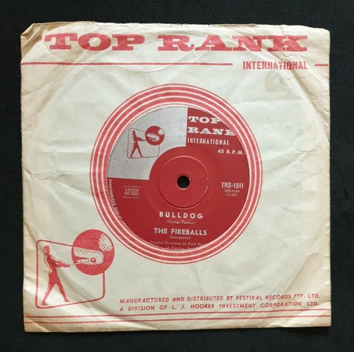 THE FIREBALLS - 'Bulldog' 7" Vinyl Single Record AUSTRALIAN PRESSING ...