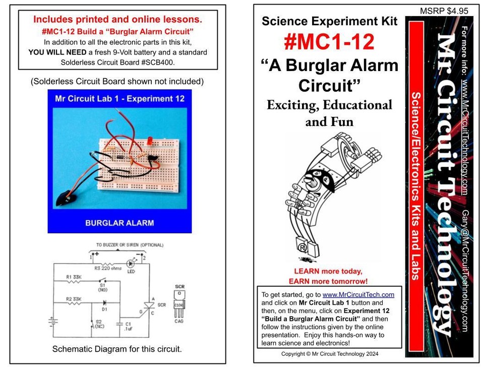 MC1- Mr Circuit Basic Electronic Training Kits - 32 to choose from or ...