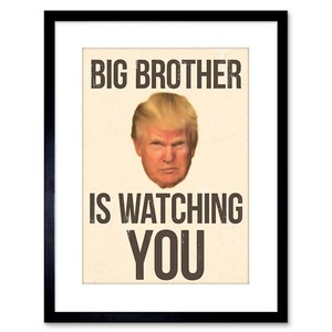 Donald Trump Big Brother Colour 1984 Orwell 9X7'' Framed Art Print 9x7 ...