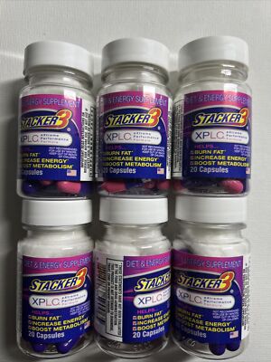 6x 20ct Stacker 3 XPLC Bottles Dietary Supplement Weight Loss 120 Pill ...