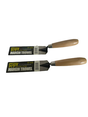 TROWEL (2 PACK) MARGIN MASONARY Hardwood Handle 2” X 8” NATTCO | eBay