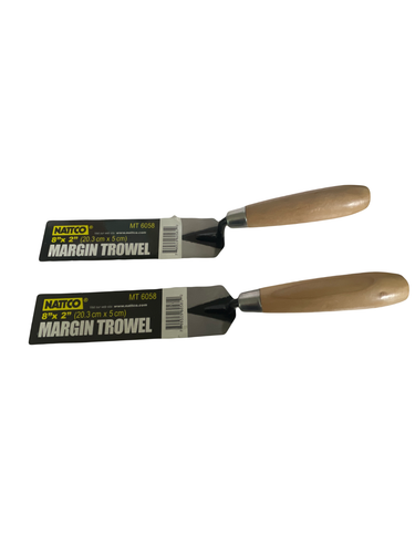 TROWEL (2 PACK) MARGIN MASONARY Hardwood Handle 2” X 8” NATTCO | eBay