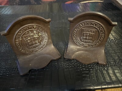 Antique Arts Crafts BRADLEY HUBBARD Cast Iron BOOKEND Set - YALE ...