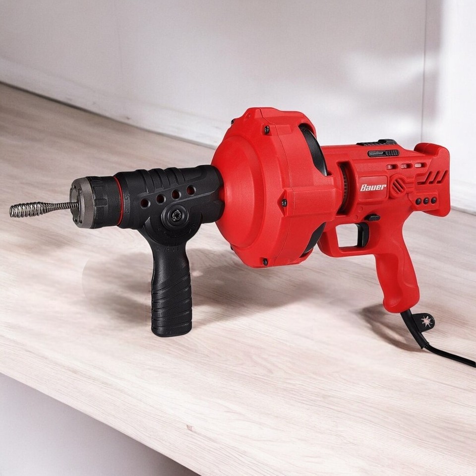 23 ft Electric Drain Auger Cleaner Sewer Snake Drain Cleaner Auto Feed ...