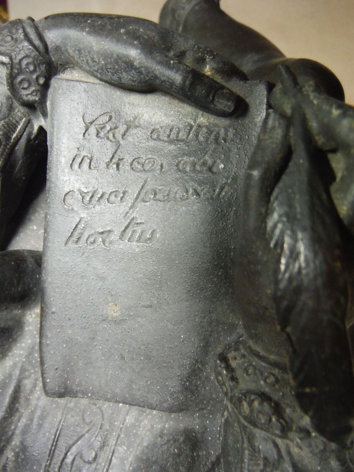 PHILOSOPHER WRITER SPELTER SCULPTURE HOLDING WRITING BOOK FRENCH ...