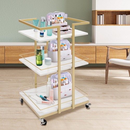 Utility Manicure Trolley Open Design Metal Storage Rolling Barber Cart ...