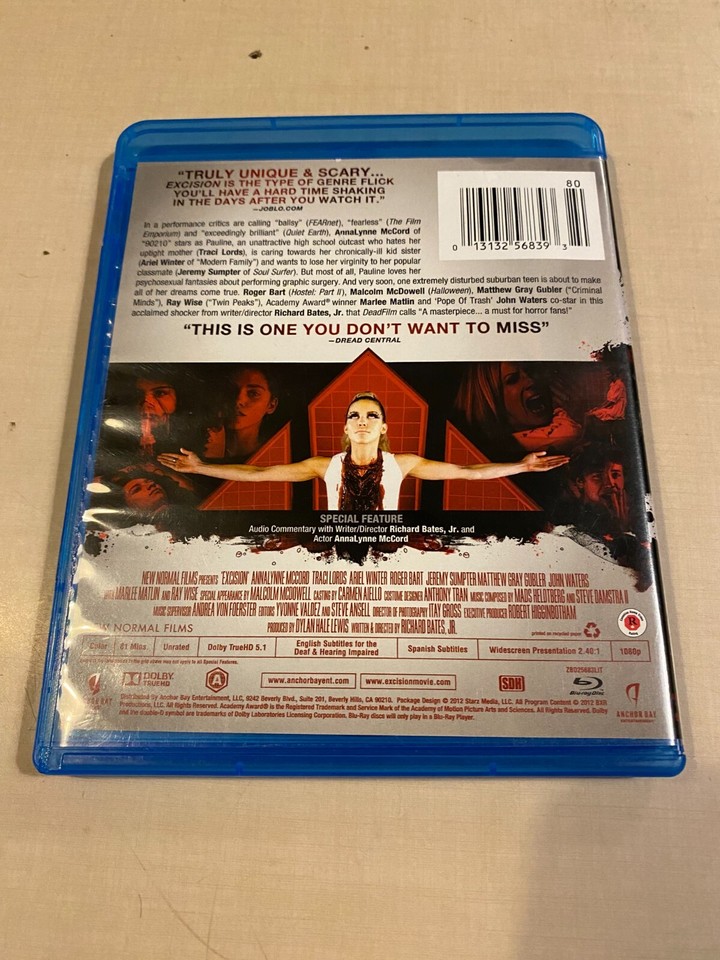 Excision Unrated Blu-ray Annalynne McCord Ariel Winter 2012 Horror Film ...