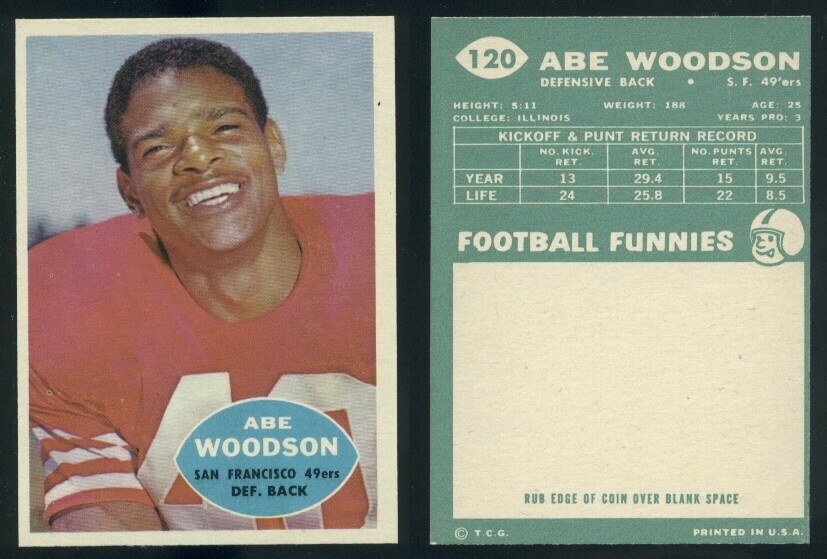 (63353) 1960 Topps FB 120 Abe Woodson San Francisco 49ers-NM+ | eBay