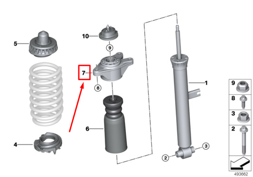 BMW 3 G20 Federbeinstützlager hinten 33506889812 6889812 NEU Original ...