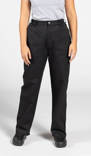 Uncommon threads Black Chef Pant with Belt loops- Elastic sides & Brass ...