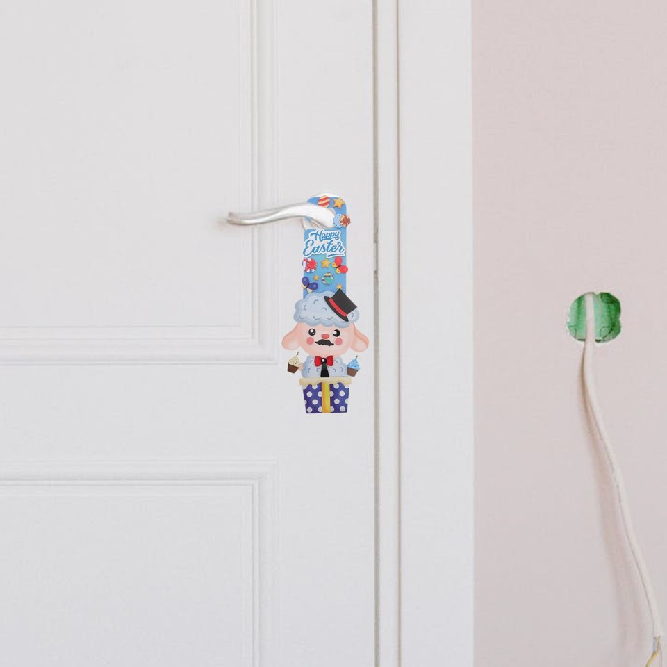 4 Sets Paper Door Handle Ornament Easter DIY Doorknob Hanger Pendants ...