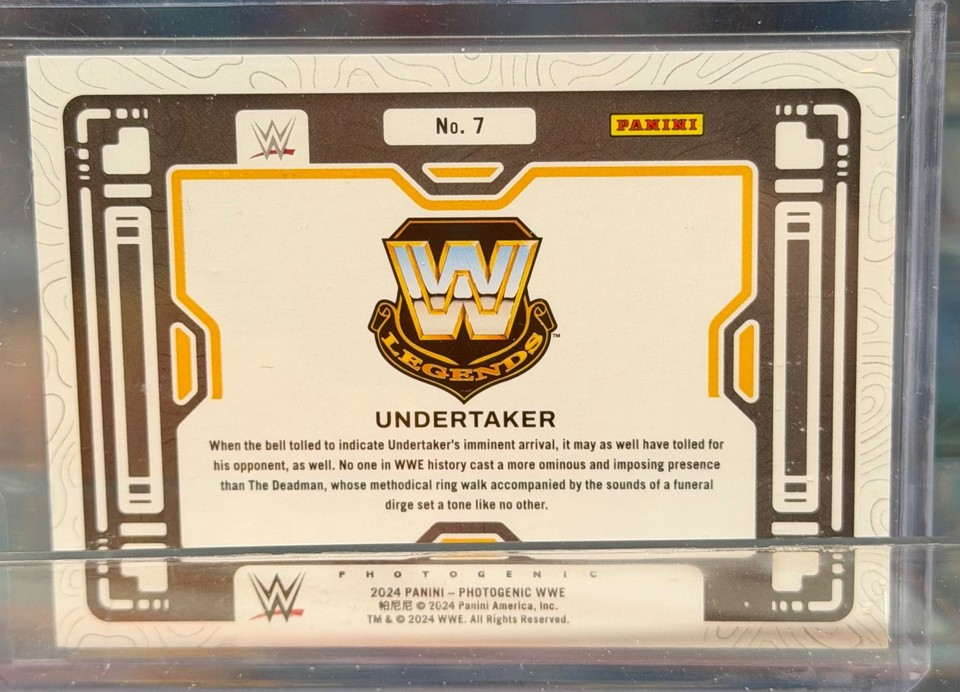 2024 WWE Panini Photogenic Down The Ramp Undertaker Card | eBay