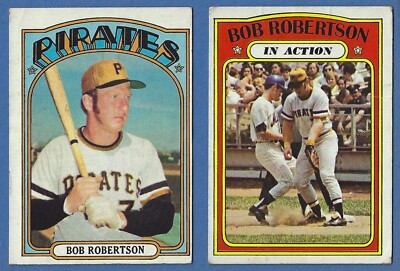 2 BOB ROBERTSON 1972 TOPPS PIRATES BASEBALL CARD #429 BASE & #430 IN ...