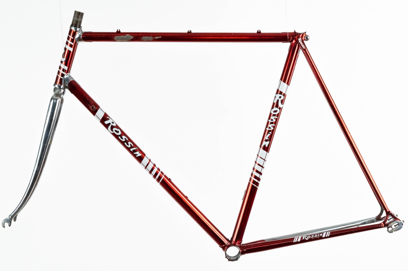 ROSSIN SUPER RECORD VELOCHROMED COLUMBUS STEEL VINTAGE FRAMESET FRAME ...