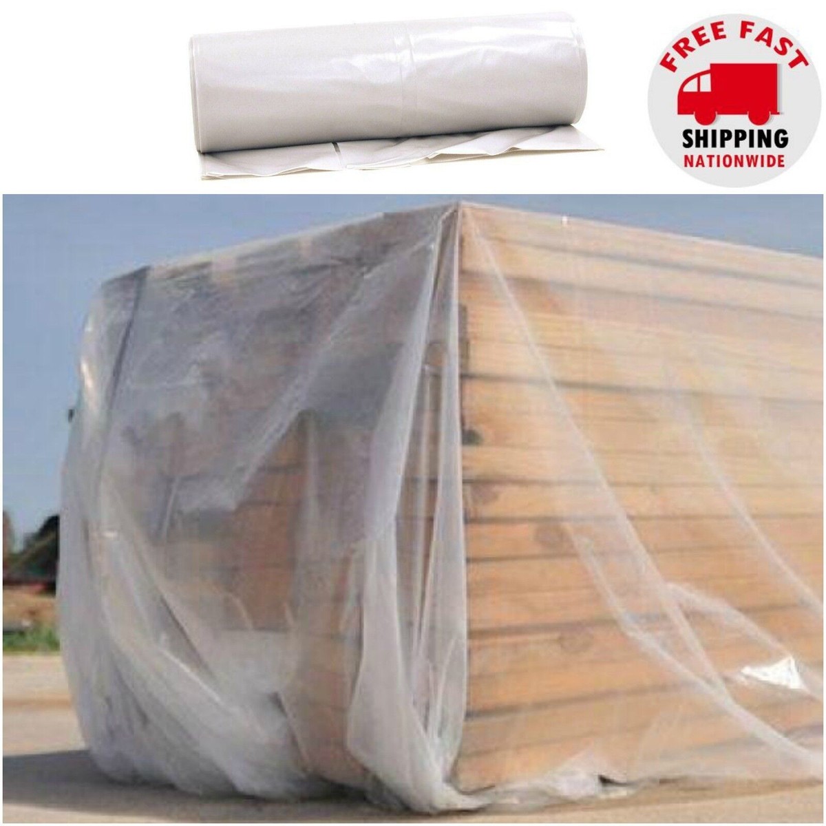 Heavy Duty Clear Plastic Rolls Polythene Temporary Cover Sheet 4 X 25
