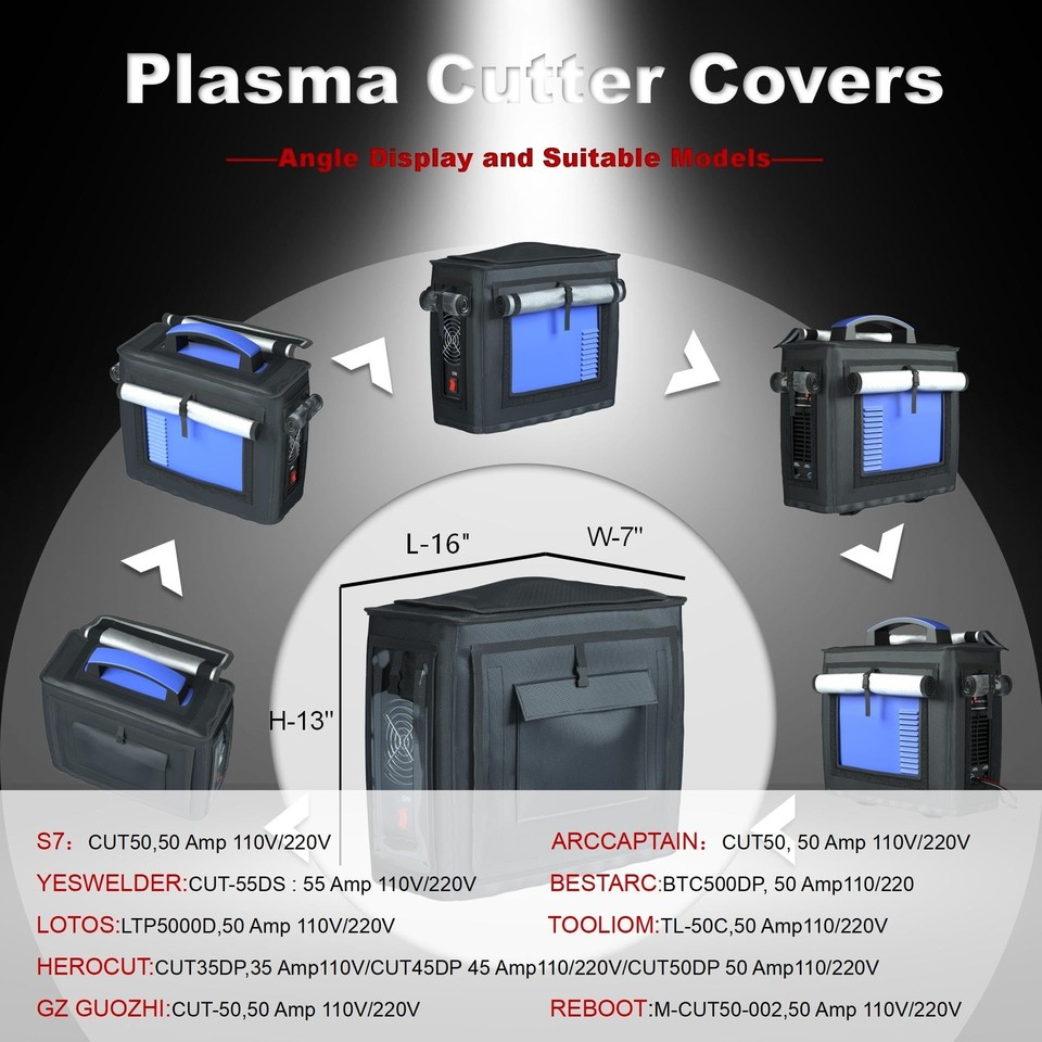 Plasma Cutter Cover ,Welder Cover 16x7 x13 inches，Heavy Duty 600D ...