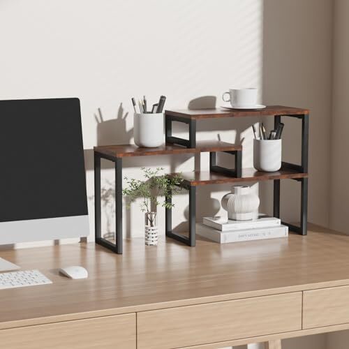 Desk Shelf 3 Tier Desk Shelves for Top of Desk Adjustable Shape Desktop ...