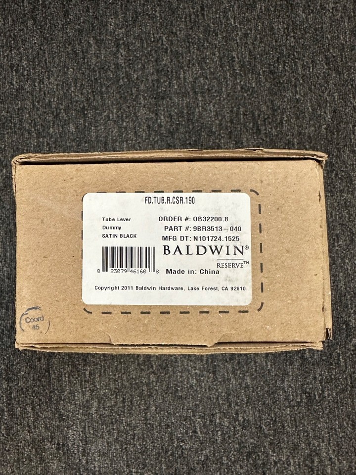 Baldwin Reserve FDTUBCSR190 Full Dummy Tube Lever and Contemporary ...