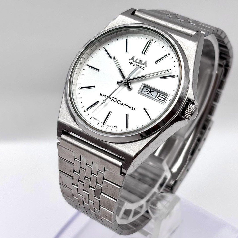 Seiko Alba Day-Date Men Watch Y143-8141 Quartz Stainless Steel Battery ...