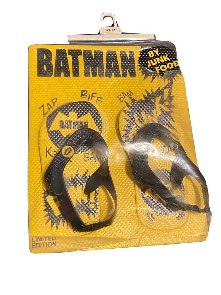 Batman Flip Flops Kids Children Size 5T/6T Junk Food Limited Edition ...