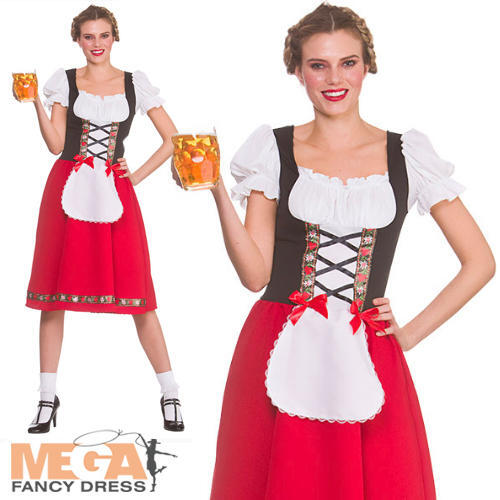 Traditional Bavarian Beer Girl Ladies Fancy Dress German Oktoberfest ...