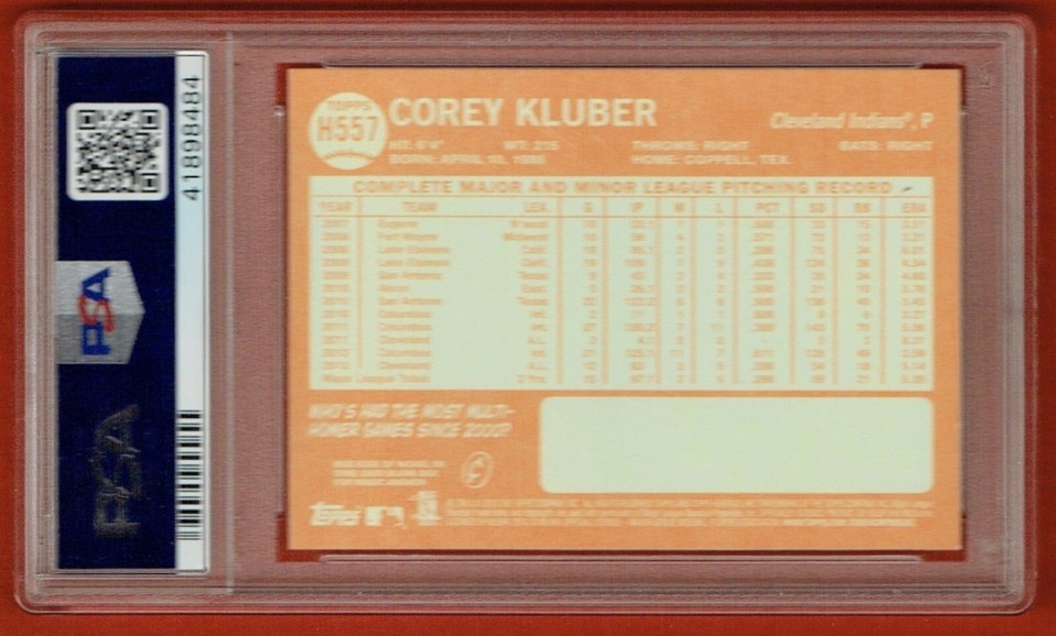 2013 Topps Heritage H557 Corey Kluber Signed Rookie Card PSA RC Auto ...