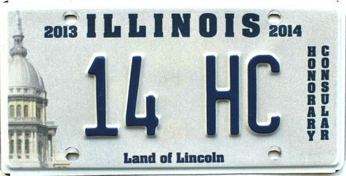 2013 Illinois Honorary Consul license plate # 14 | eBay