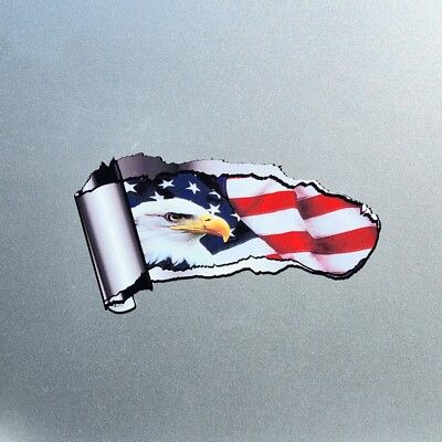 US American Bald Eagle Ripped Metal Slash Vinyl Sticker Decal For Car ...